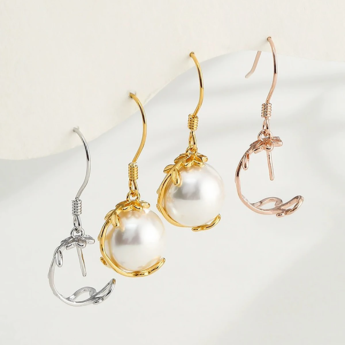 925 스털링 실버 귀걸이 후크 블랭크 세팅 라운드 진주 펜던트 이어 베이스 파인딩 DIY - 티몬