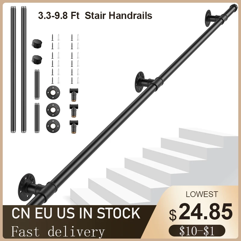 3-3-9-8-Ft-Secure-Pipe-Stair-Handrails-Staircase-Handrails-Carbon-Steel ...