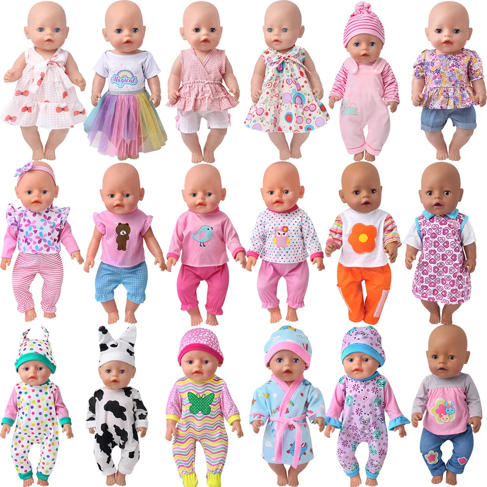 43cm-Reborn-Baby-Doll-Clothes-Plush-Pajamas-Handmade-Boots-7cm-Shoes ...