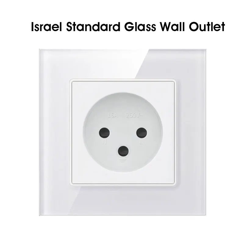 Israel-IL-Standard-Power-Socket-Wall-Outlet-Plug-White-Crystal-Glass ...
