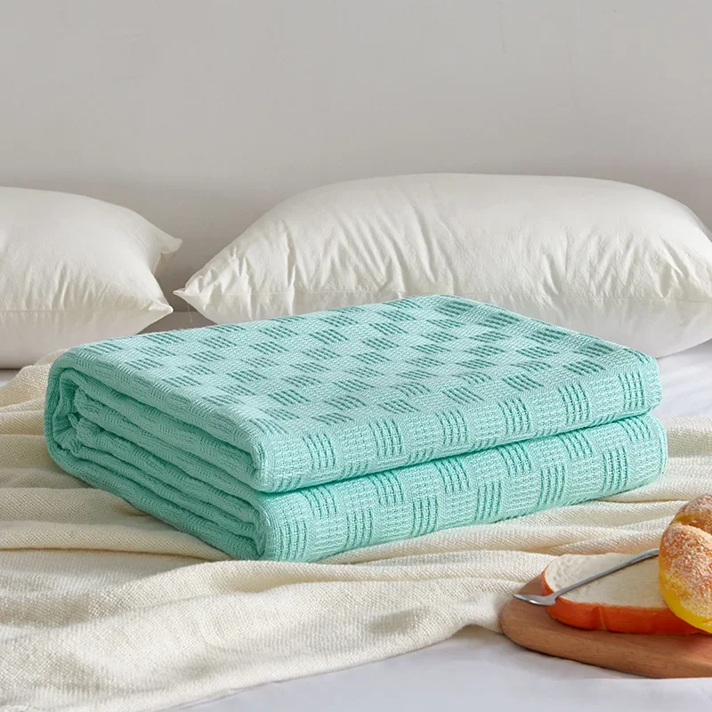 Soft Cozy 100% Cotton Throw Blanket Wide 150*200cm Plain Knitted Sofa ...