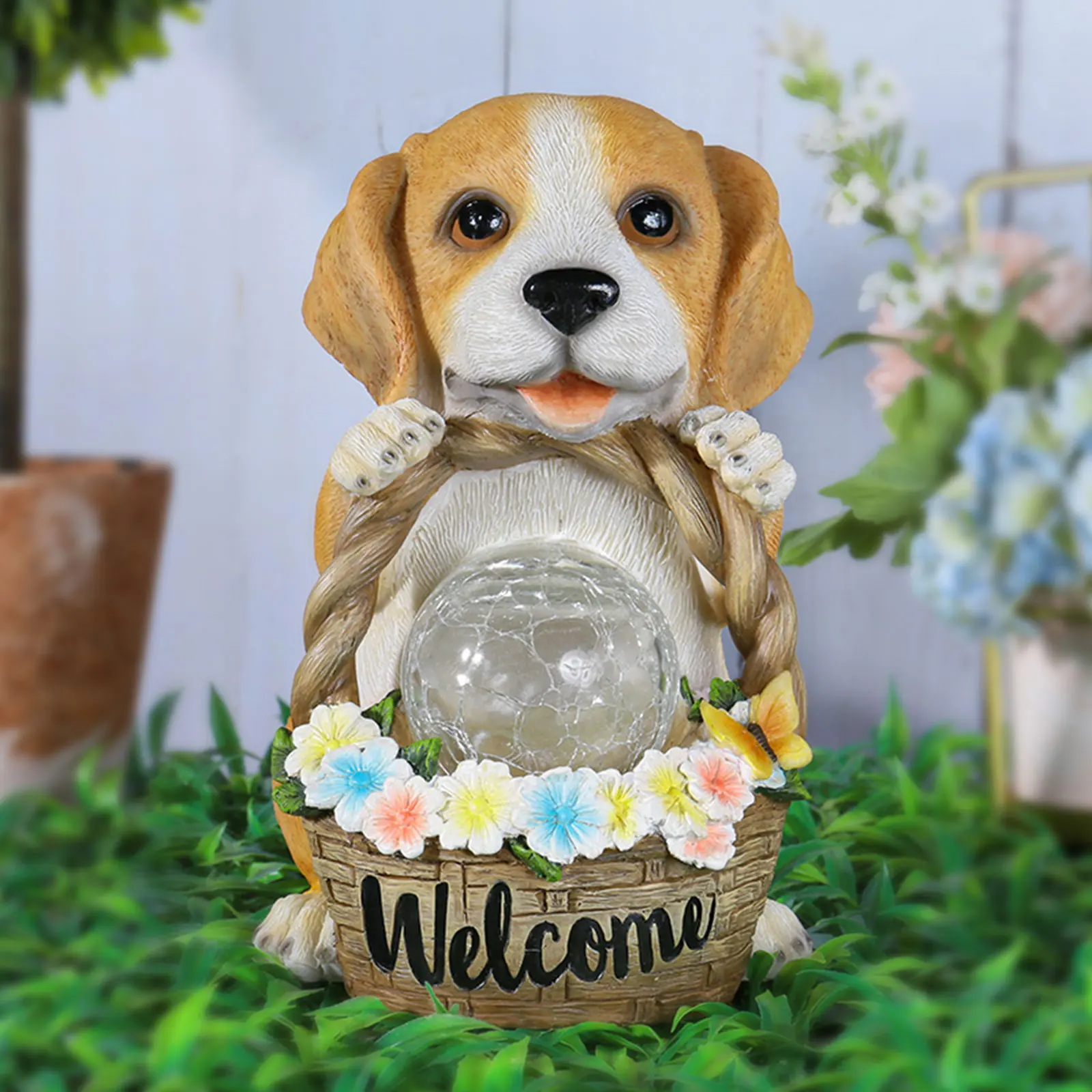 Beagle Welcome Sign Solar Lamp Ball Light - styloclubs.com