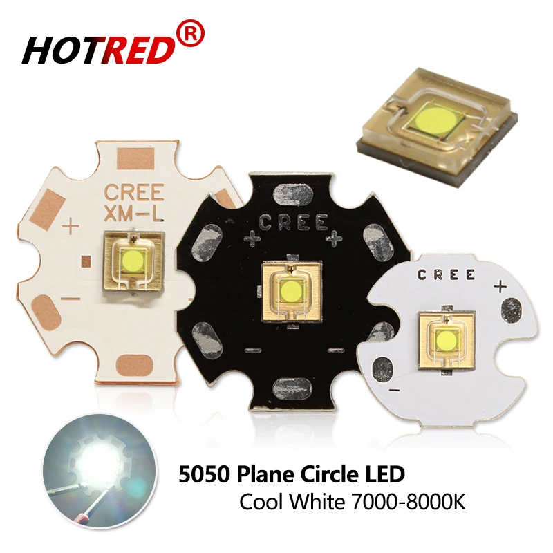 20W LED High Power Chip XML 5050 SMD Plane Circle Glow Cold White 7000K ...