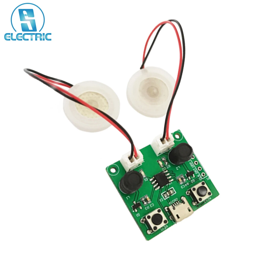 Micro USB Dual Humidifier 110KHz 2W 20mm Ultrasonic Mist Maker Atomizer ...