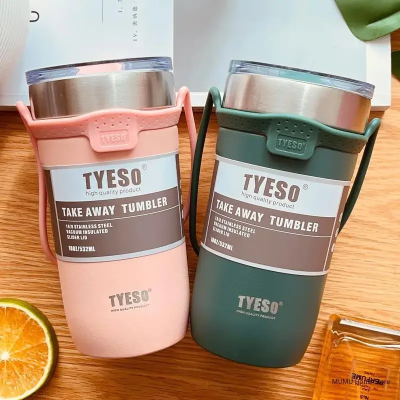 Tyeso-550-710ML-Stainless-Steel-Coffee-Mug-With-Straw-Car-Water-Bottle-Vacuum-Flask-Tumbler ...
