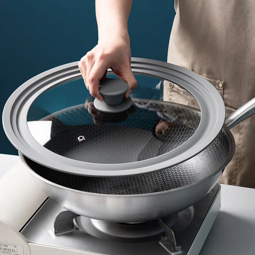 Silicone-Rimmed-Glass-Pan-Lid-Spill-and-Shatter-Proof-Tempered-Glass ...