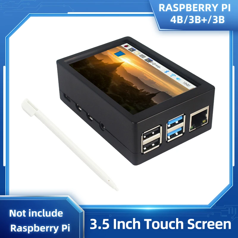 Raspberry Pi 3.5 – écran tactile LCD TFT 480x320, boîtier en métal ABS en option, ventilateur de ...