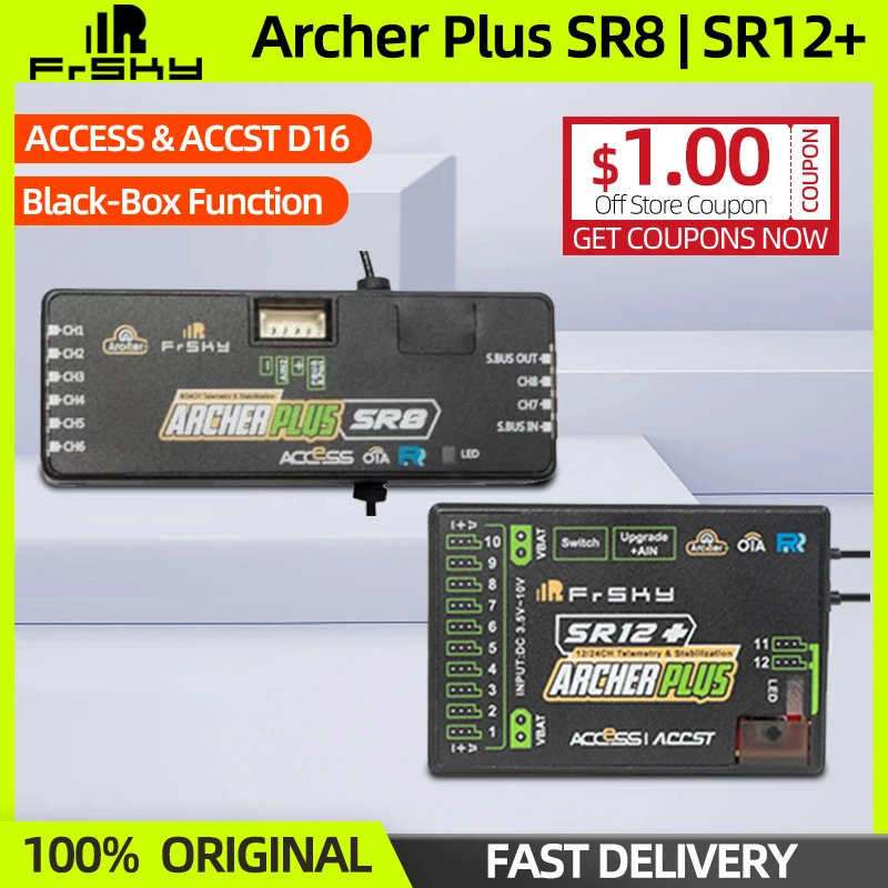 New-FrSky-Archer-Plus-SR8-SR12-Receiver-RX-2-4GHz-Receivers-3-axis ...