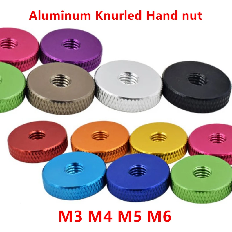 10/5pcs M3 M4 M5 M6 Hand-nut Knurled Aluminum Thumb Nut aluminum Hand ...