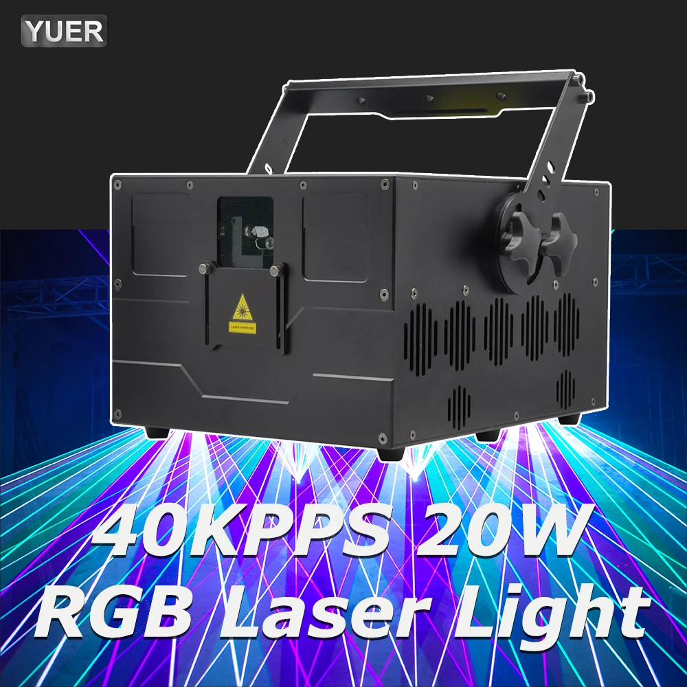 High Power 20W 40Kpps Rgb Laserlicht Full Color Animatie Laser Licht ...