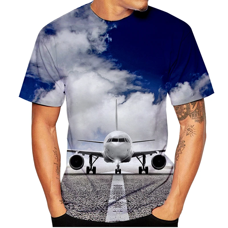 חולצה של מטוסי על | Shirt Men Airplane | 3d Print Shirt Airplane - New ...