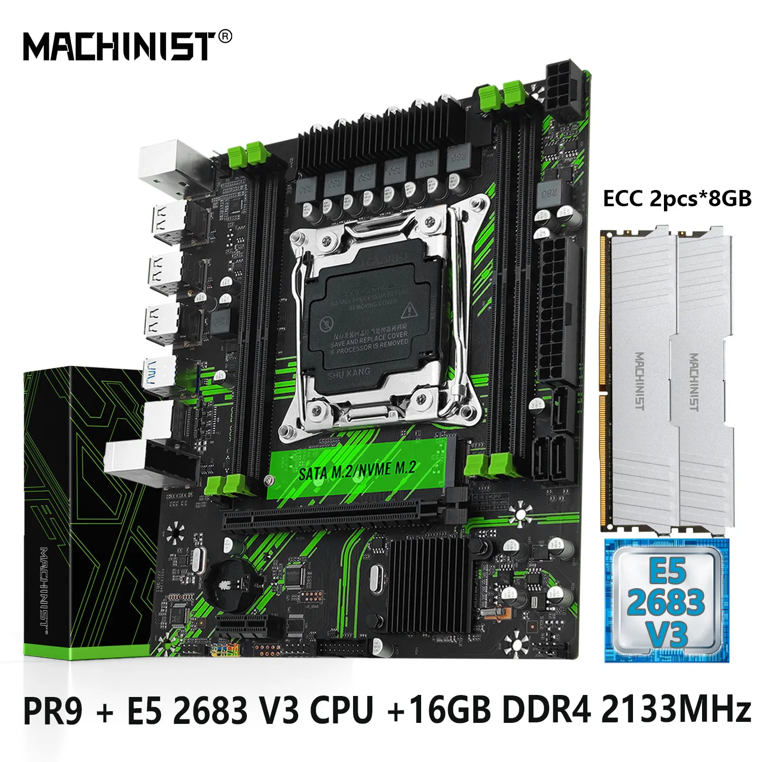 Machinist Pr9 X99 Motherboard Kit Xeon Lga 2011 3 E5 2683 V3 Cpu
