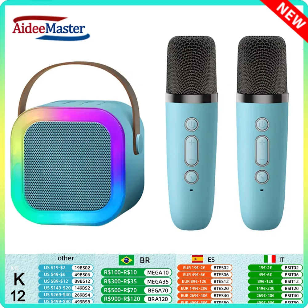 Bluetooth-K12-Karaoke-Machine-Portable-5-3-PA-Speaker-System-with-2-Wireless-Microphones-Home ...