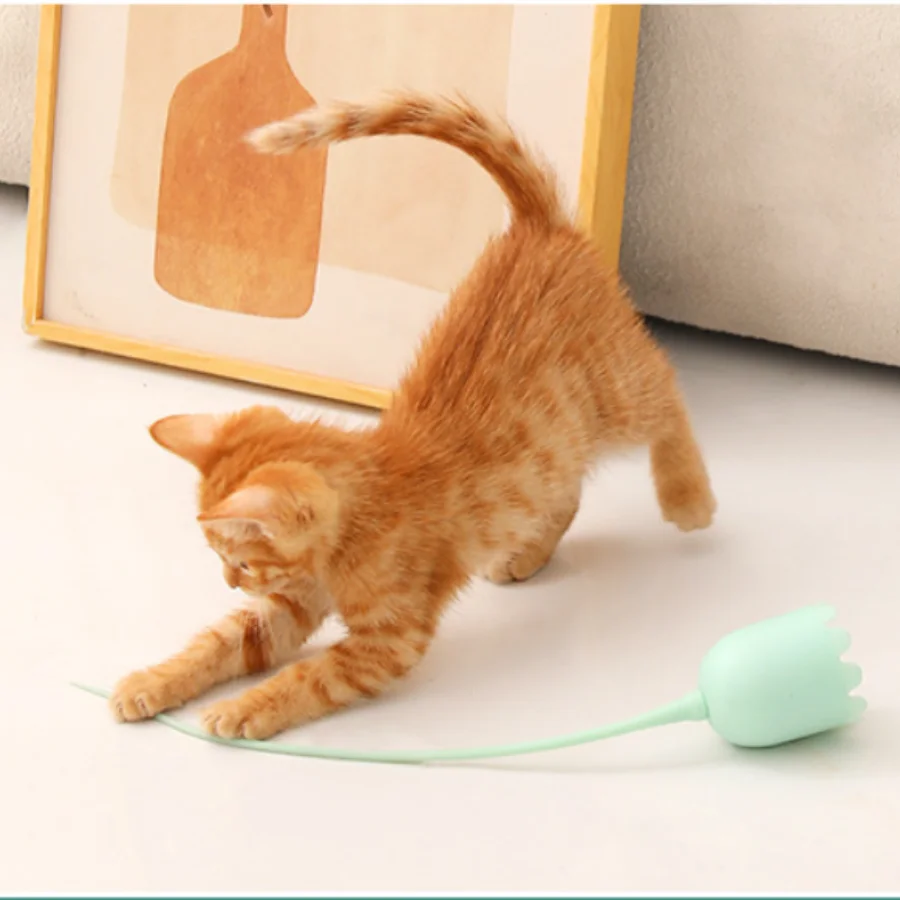Pet-electric-tease-cat-stick-intelligent-magic-tail-cat-toy-silicone ...