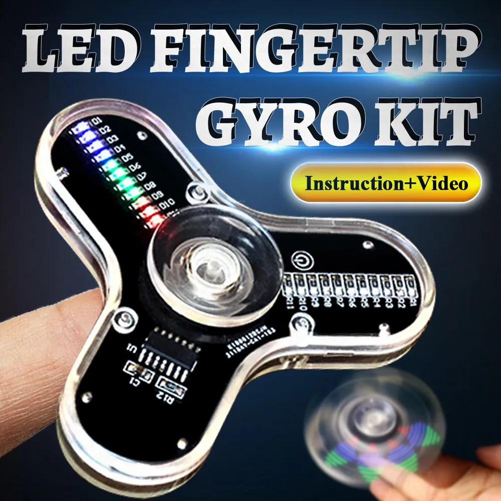 DIY-Fidget-Top-Kit-Fingertip-Gyros-with-LED-Light-DIY-Soldering-Project ...