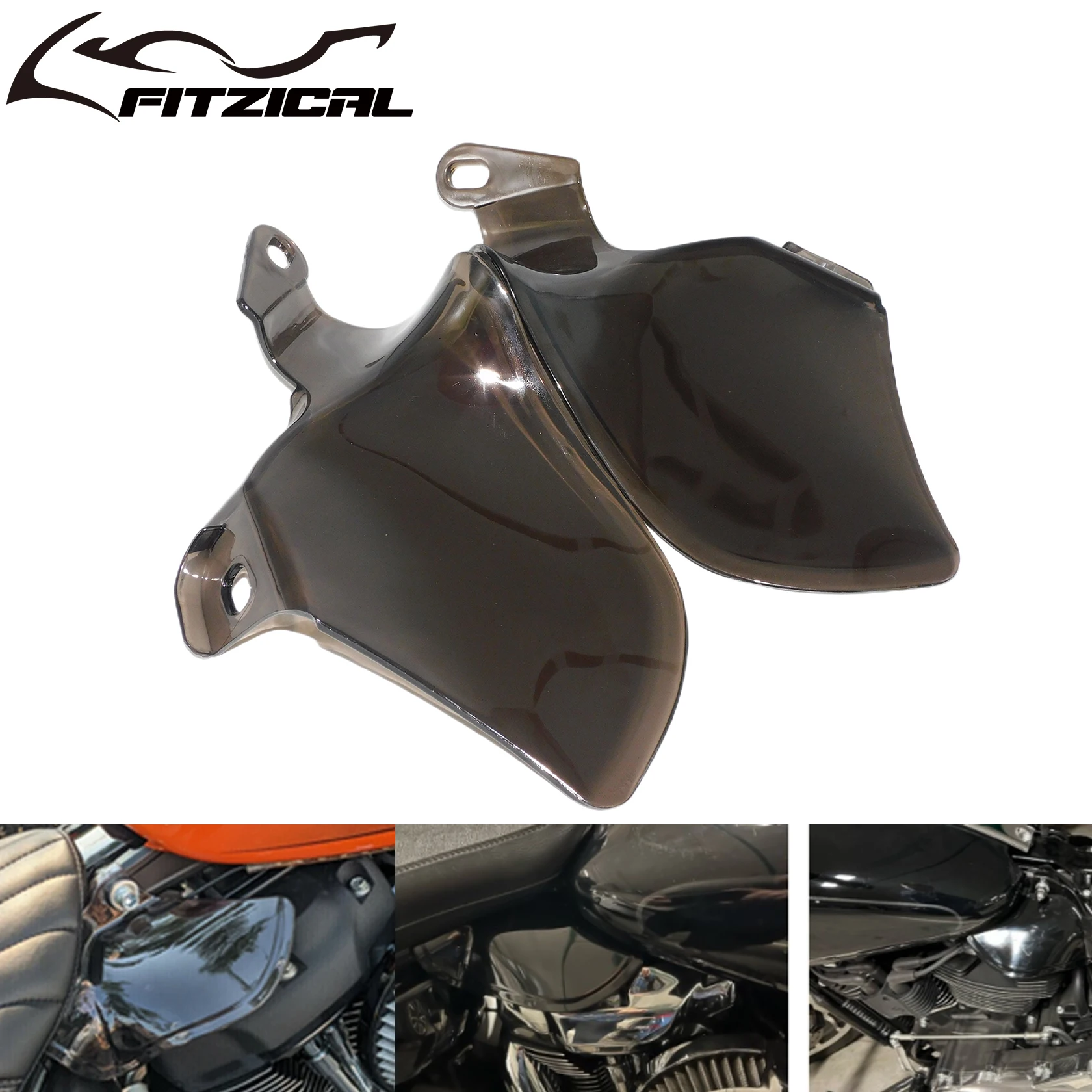 Motorcycle-ABS-Smoke-Saddle-Shields-Air-Heat-Deflectors-For-Harley ...