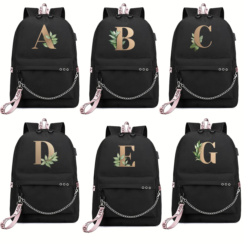 Letter Font A B C D E F G for Name Backpack Popular Music Fashion ...