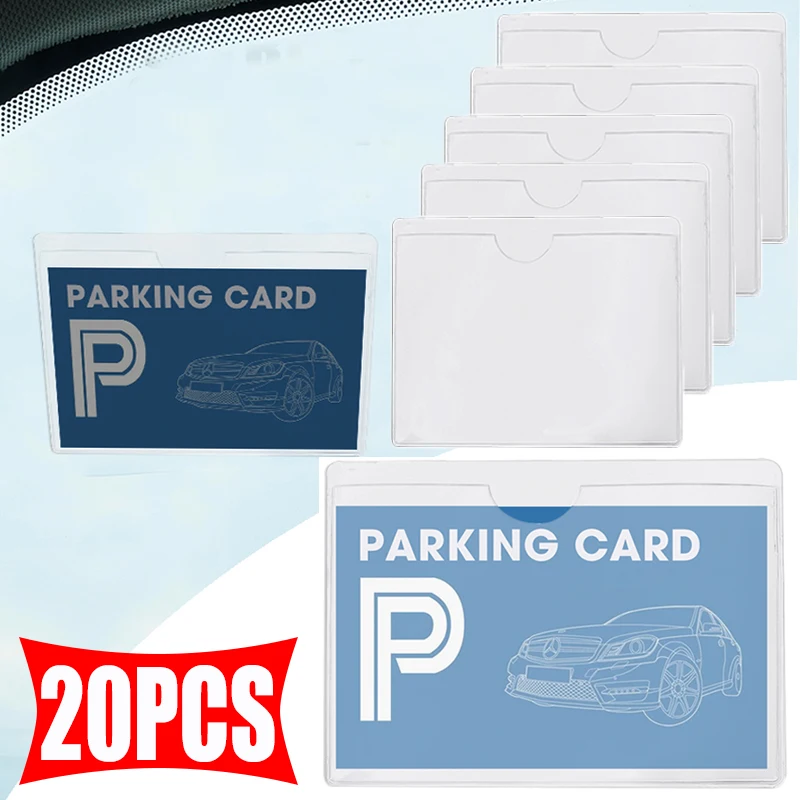 Car-Windshield-Transparent-Card-Holder-Parking-Pass-Label-Set-Portable ...