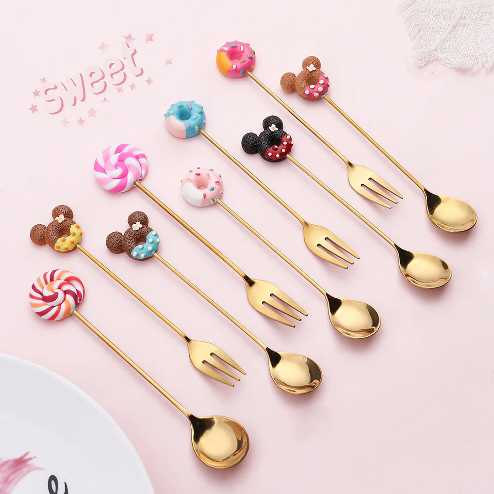 Stainless Steel Spoon, Doughnut, Coffee, Dessert Spoon And Fork ...