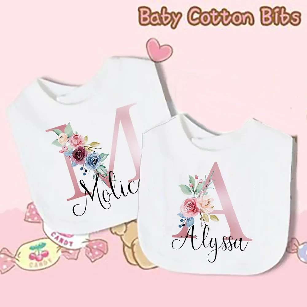 Personalised-Baby-Bibs-Custom-Initial-with-Name-Girls-Cotton-Bib ...