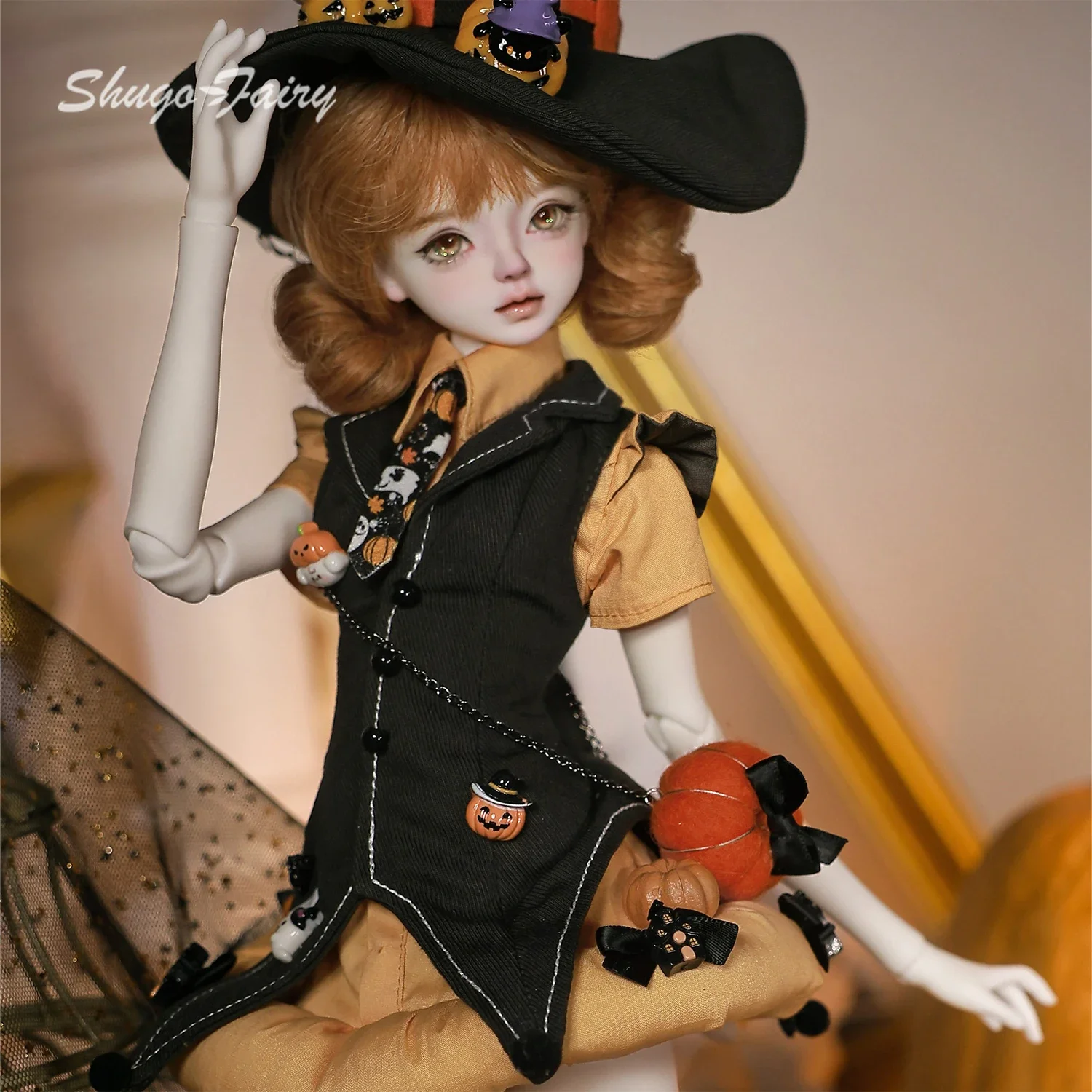 ShugaFairy Lynn 1/4 Bjd Doll Bariy Halloween Pumpkin Costume Dressup ...