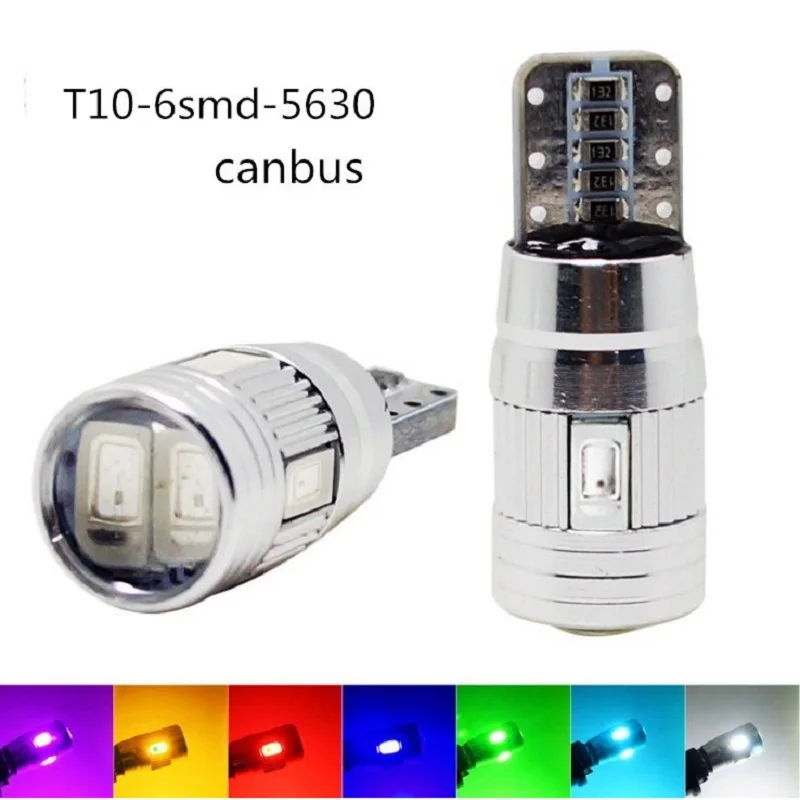 1pcs-Car-5W5-LED-Bulb-T10-W5W-LED-Signal-Light-Canbus-12V-6000K-Auto ...