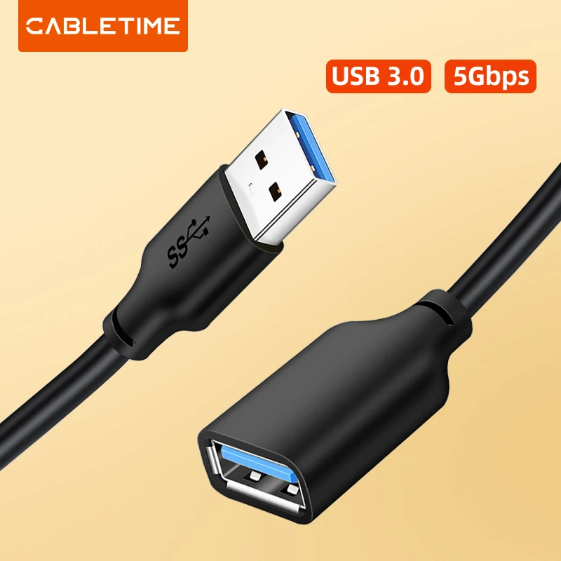 CABLETIME-USB-Extension-Cable-USB-3-0-to-USB-M-F-Cable-5Gbps-for-TV ...