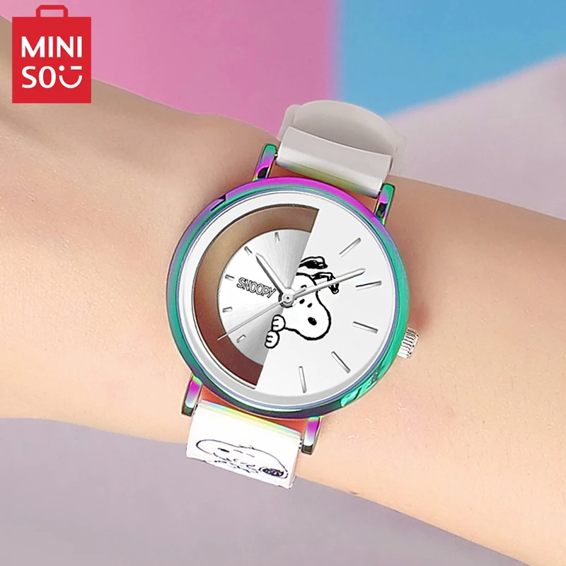 Miniso-Snoopy-Fashion-Waterproof-Quartz-Watch-Silicone-Strap-30M-Water ...