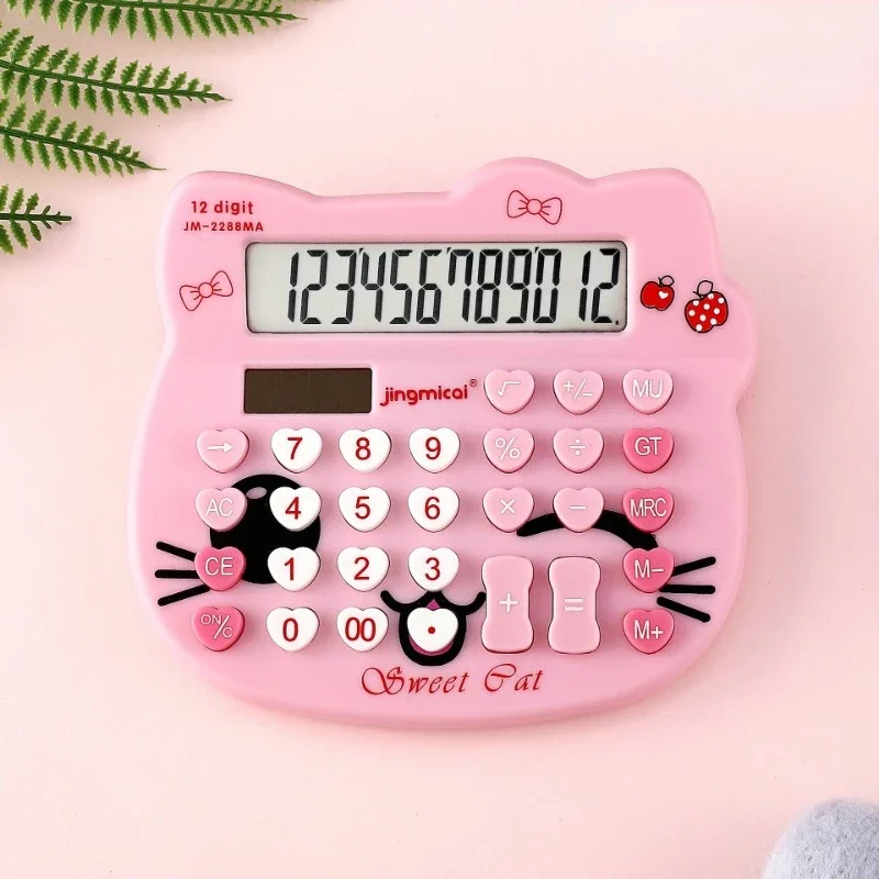 Kawaii-Cartoon-Cat-Portable-Calculator-Pocket-Size-12-Digits-Display ...
