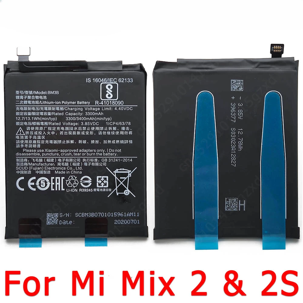 100-For-Xiaomi-Mi-Mix-2-2S-Mix2-Mix2S-Battery-BM3B-Batteries-Li-ion ...