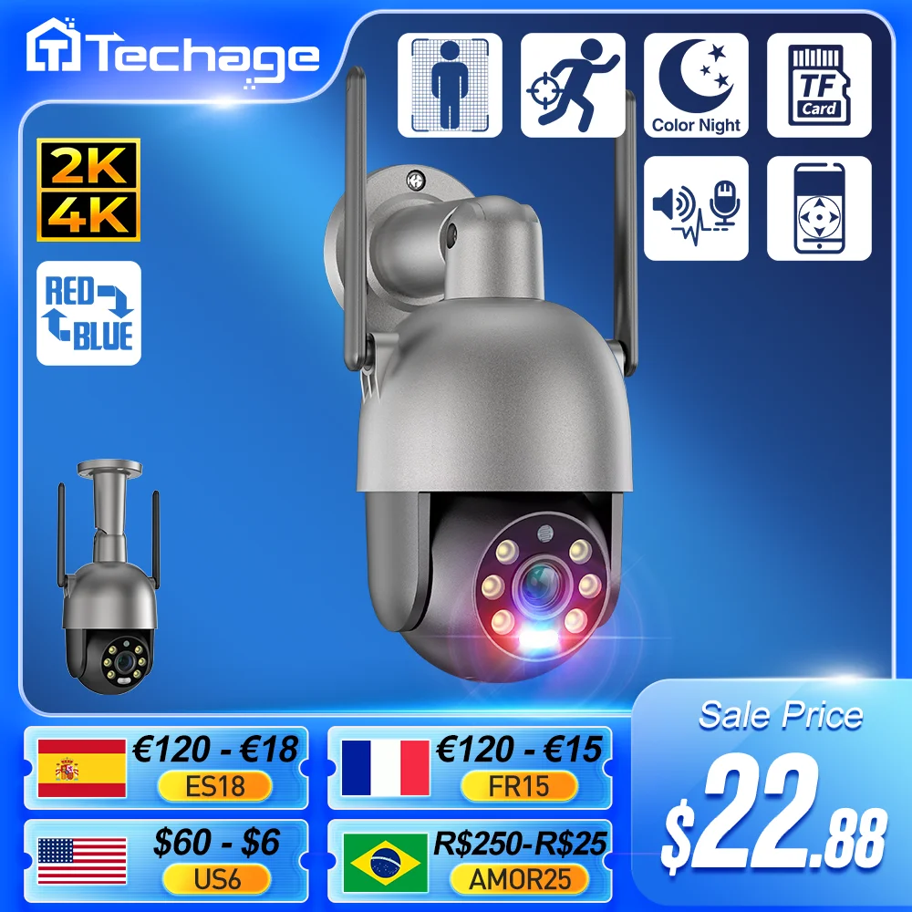 Techage-8MP-4K-2K-PTZ-Wireless-IP-Camera-Video-Security-Surveillance ...