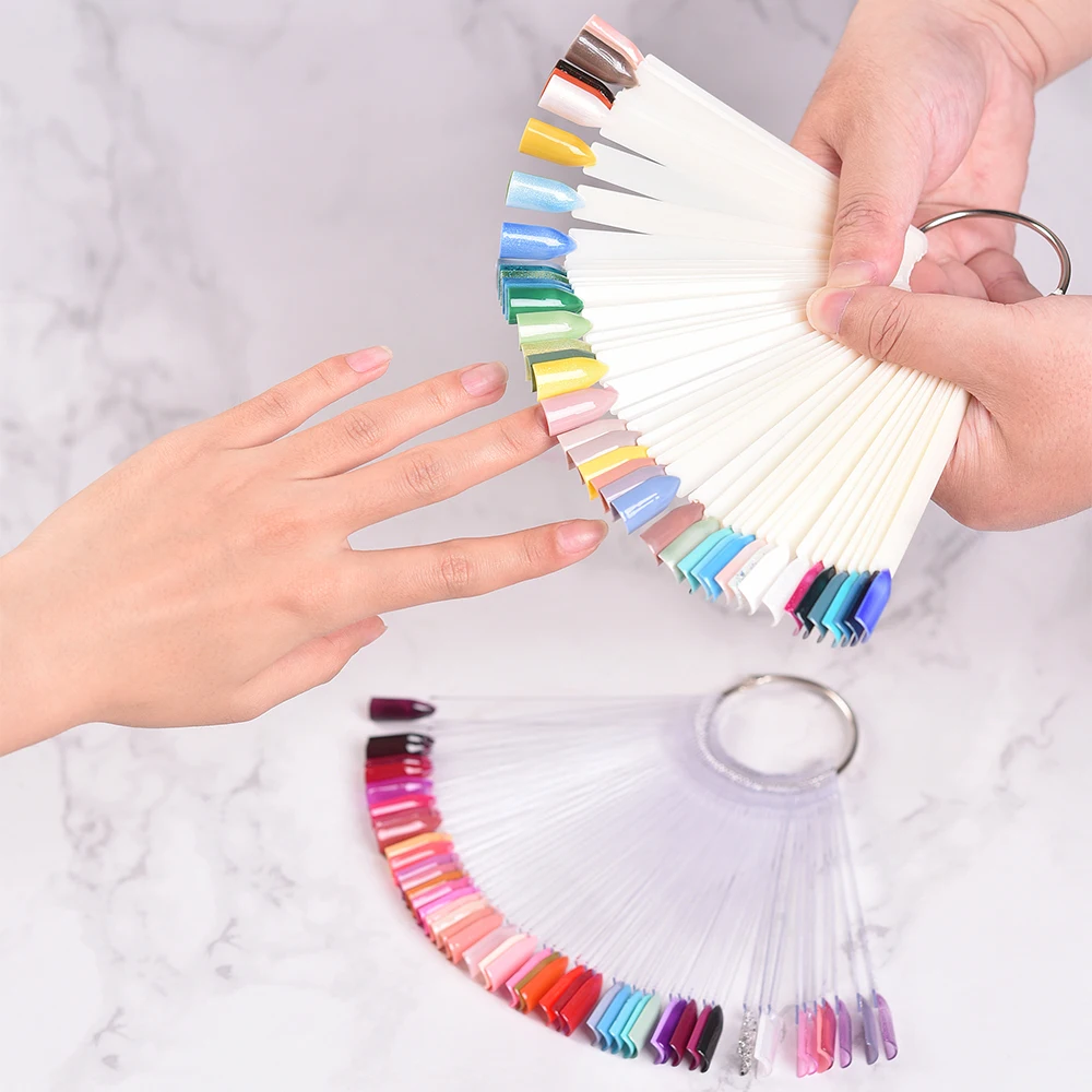 Black Transparent Nail Art Tips Display Fan Shape Polish Gel Tip ...