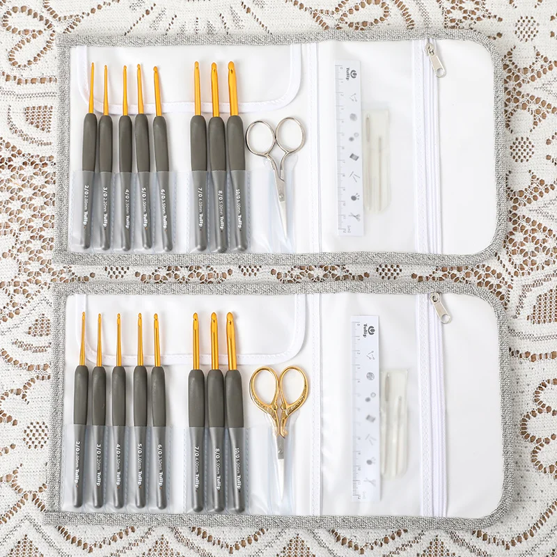 Original-Tulip-Crochet-Hook-Grey-Crochet-Needle-Resin-Handle-Knitting ...