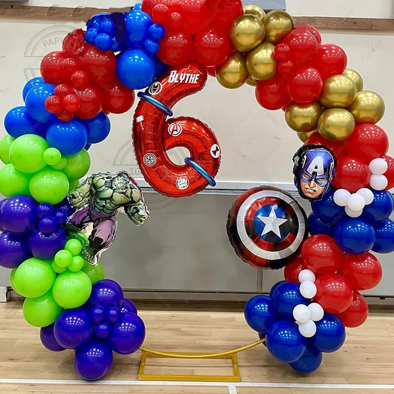 163pcs-Avengers-Themed-Balloon-Arch-Garland-Kit-Hulk-Iron-Man-Foil ...