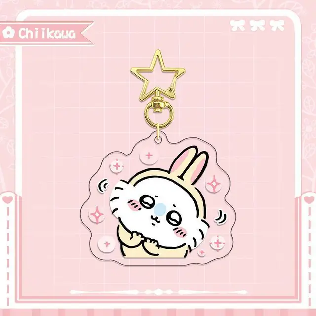Chiikawa Kawaii Acrylic Key Chain with Golden Star - Chiikawa Plush