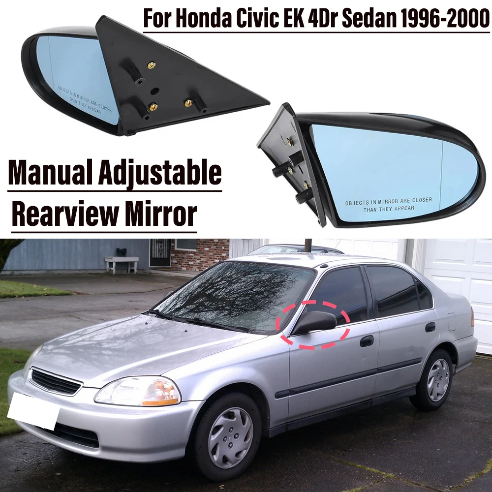 For Honda Civic EK 4Dr Sedan 1996-2000 Manual Adjustable Side View ...