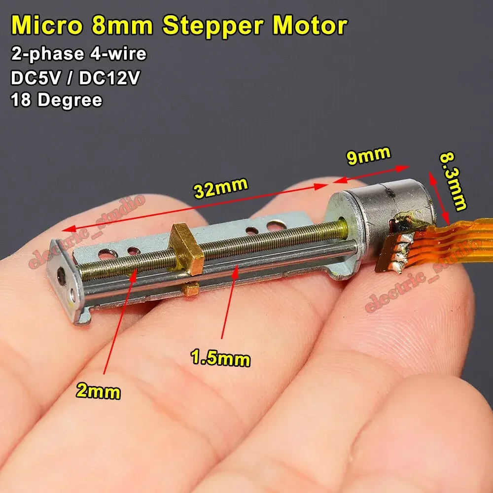 Micro-Mini-8mm-precision-screw-stepper-motor-2-phase-4-wire-Stepping ...