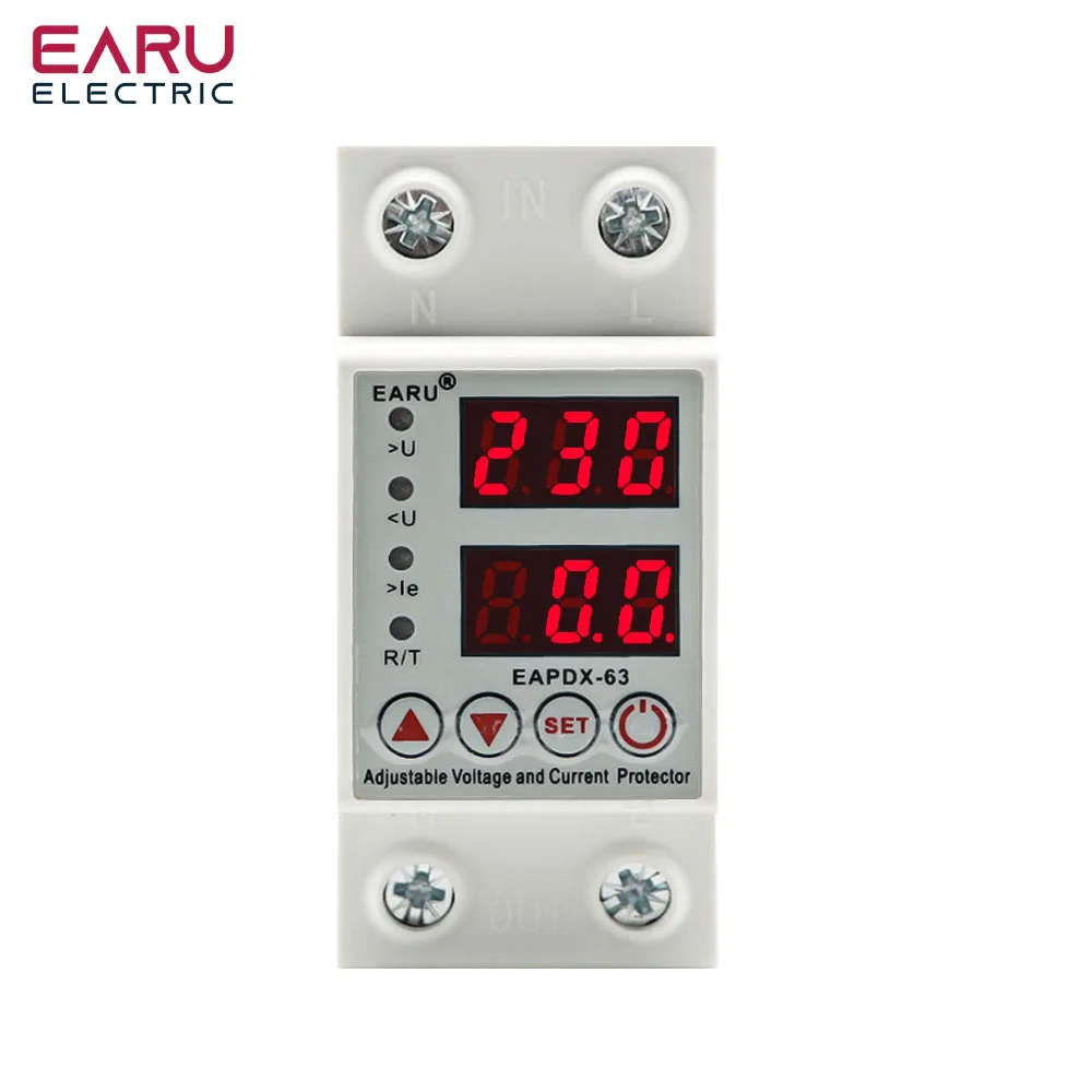 40A 63A 230V Din Rail Adjustable Over Voltage And Under Voltage ...