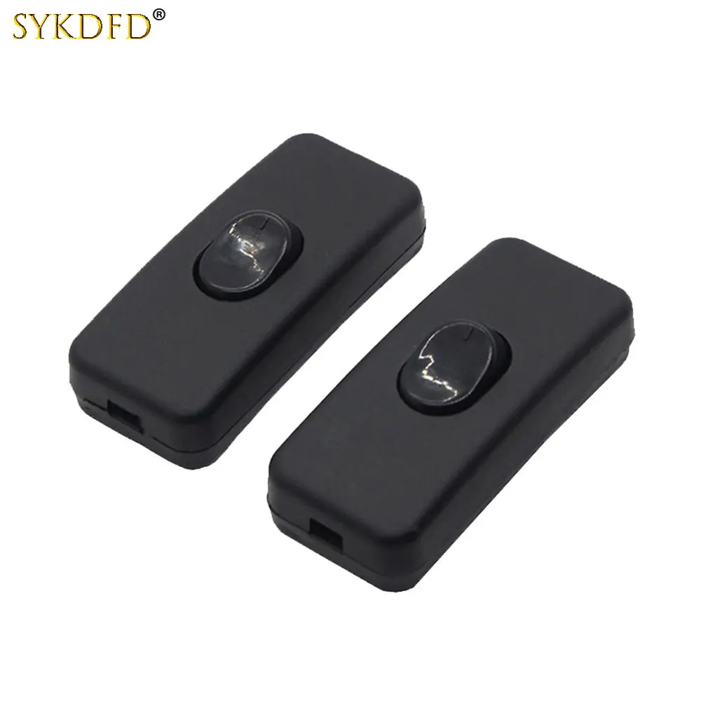 100PCS-110-250V-ON-OFF-Inline-Switch-Two-wire-Control-White-Black-In ...
