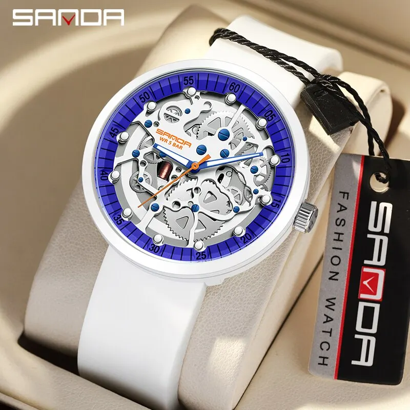 SANDA-Fashion-Unisex-Sports-Quartz-Watch-Men-Japan-Original-Quartz-Movement-Clock-Hollow-Design ...