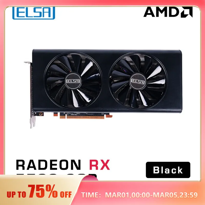 ELSA-Black-AMD-Radeon-RX-5700-Video-Card-8GB-GDDR6-256Bit-For-PC-Gaming ...