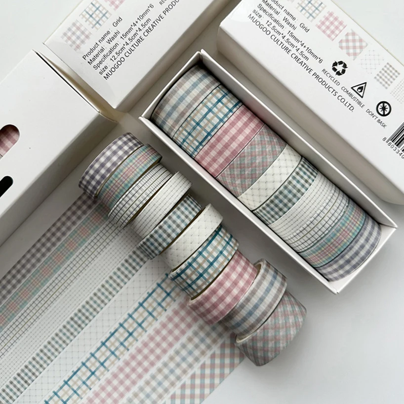 Grid-Washi-Tape-10-Rolls-Scrapbooking-Supplies-Washitape-Cinta-Adhesiva ...