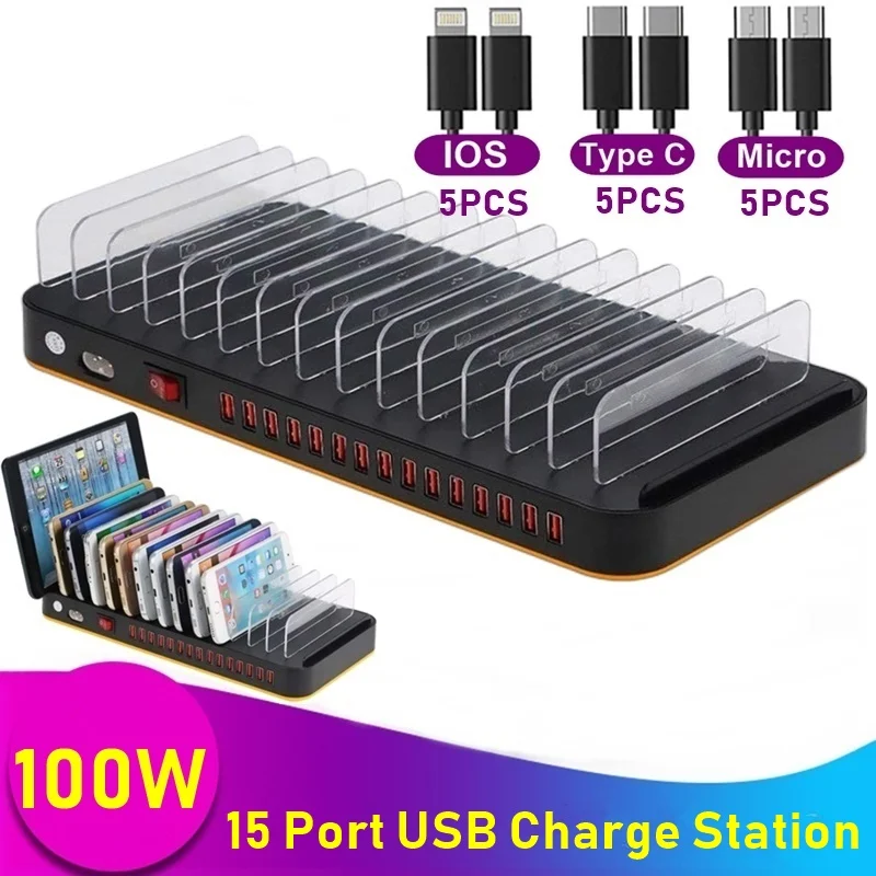 Tongdaytech-100W-Multi-USB-Charger-15-Port-Usb-Fast-Charger-Quick ...