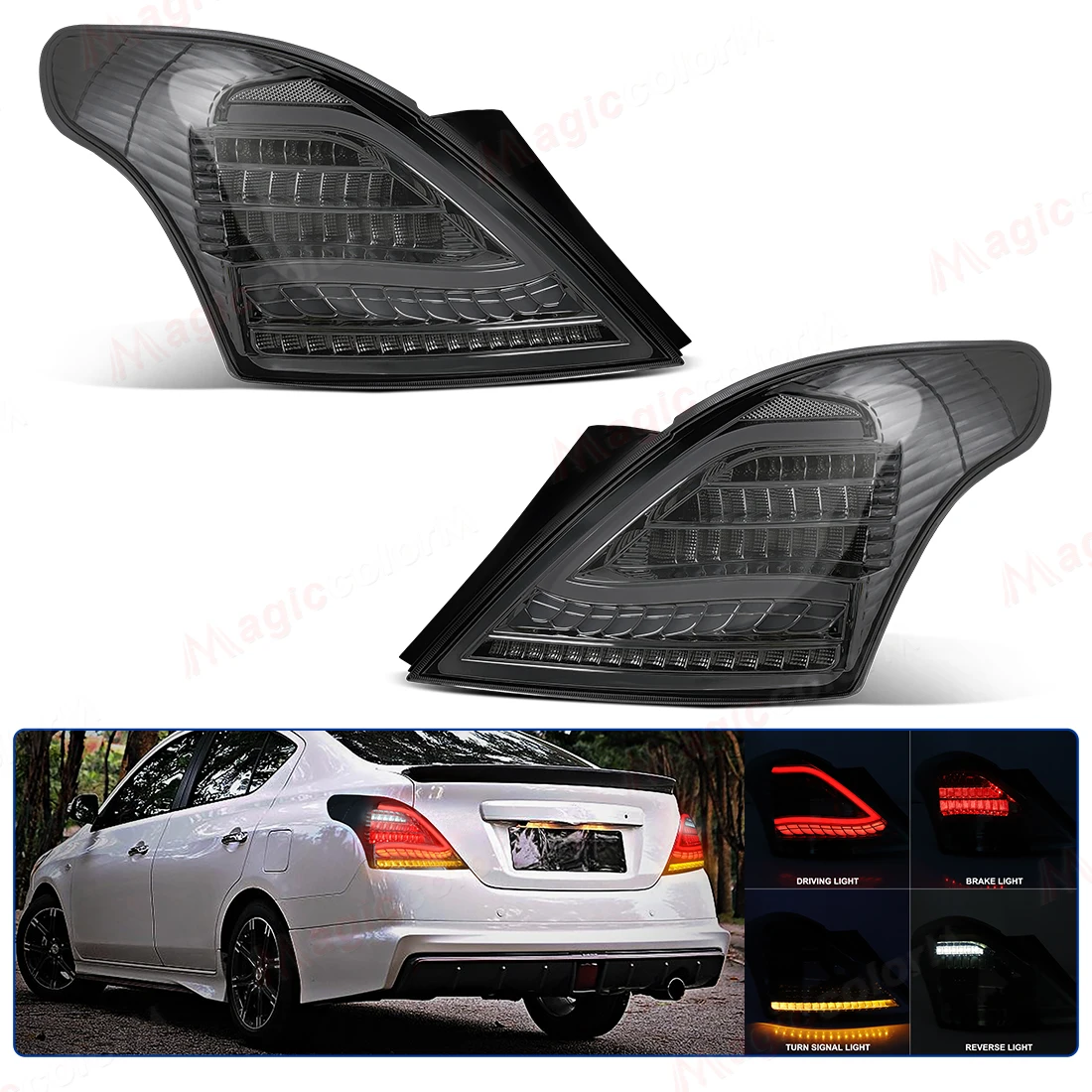 Car LED Taillight Assembly Tail Light For Nissan Almera 2011-2016 ...