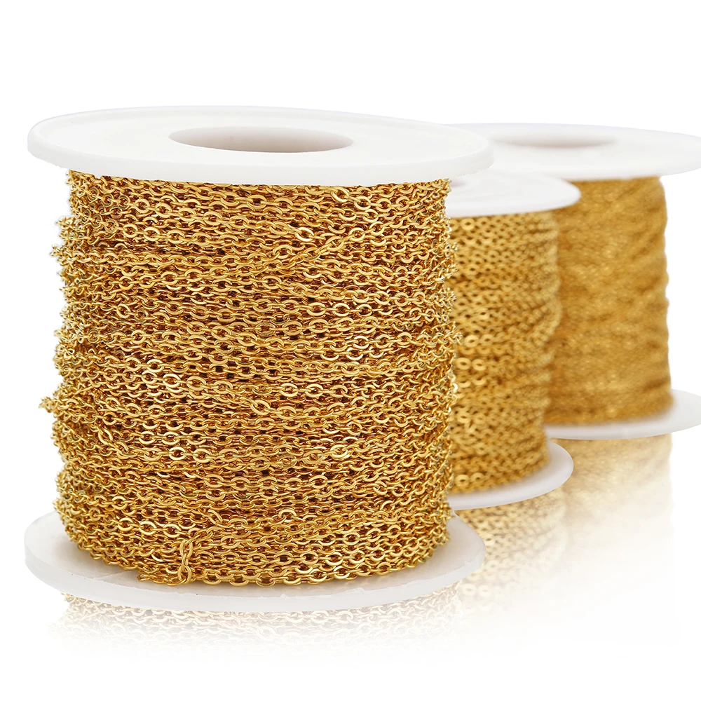 10Meters 1/1.5/2mm Gold Color Silver Color Chain for Men Women,O Shape ...