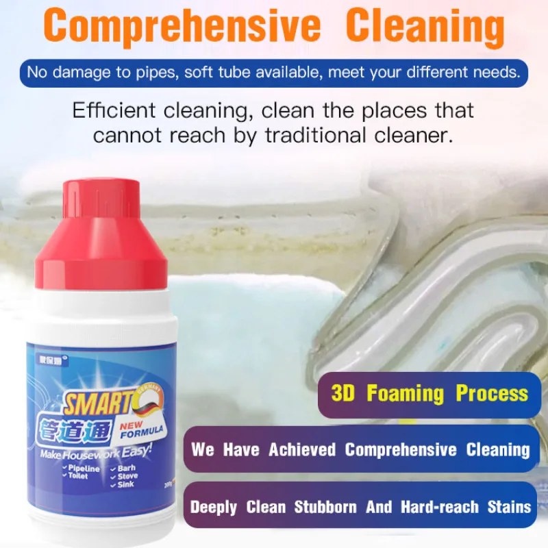 Biological Enzyme Stain Removal Powder Drain Cleaner Unblock Clogged ...