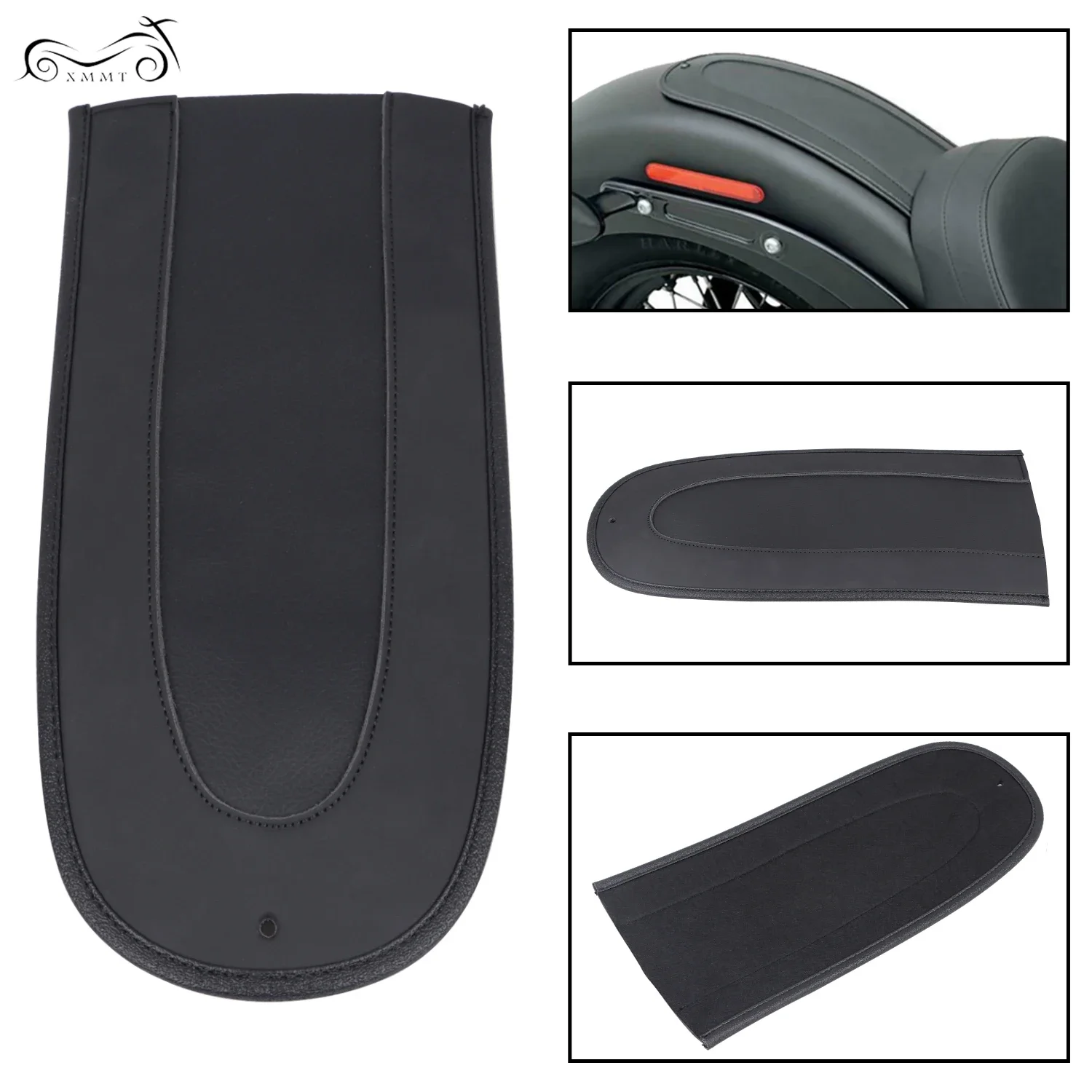 Motorcycle-Black-PU-Leather-Rear-Fender-Bib-Solo-Seat-For-Harley ...