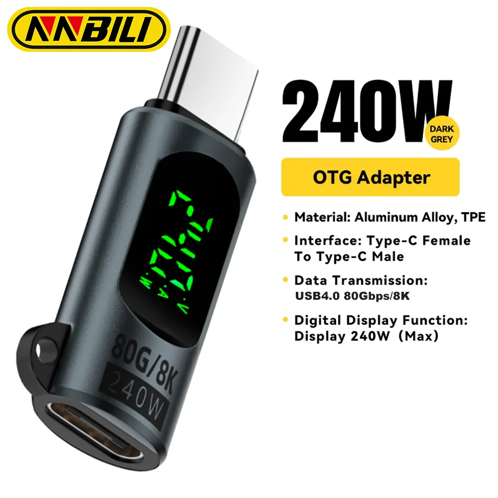 NNBILI 240W USB C Adapter Type C to USBC 4.0 OTG Connector Digital ...