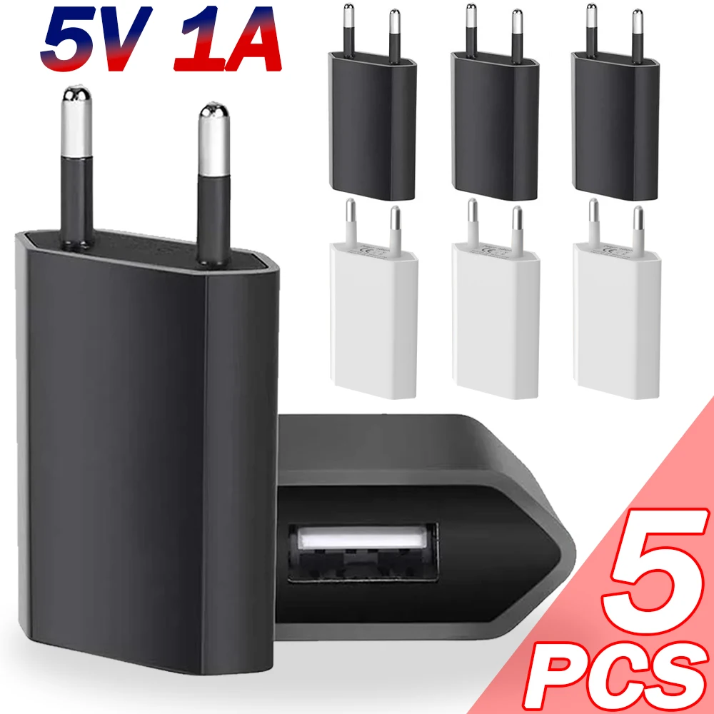 EU Plug Cellphone Chargers 5V 1A AC USB Charger Wall Power Adapter for ...