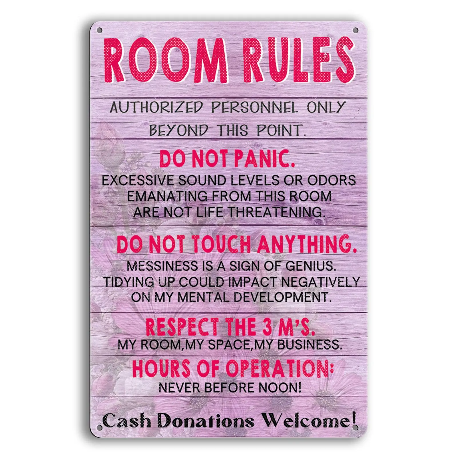 Arpilul-Pink-Room-Rules-Sign-for-Teen-Girls-Bedroom-Door-Decor-Room ...